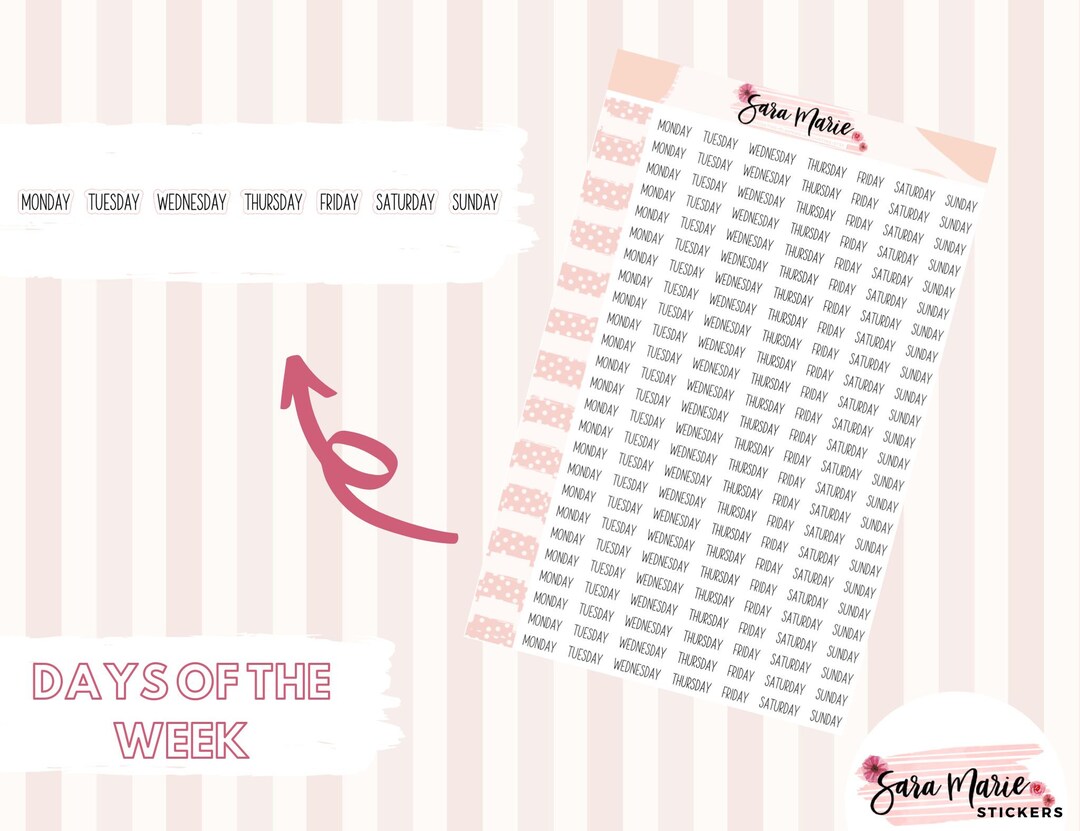 Days of the Week Mini Scripts - Etsy