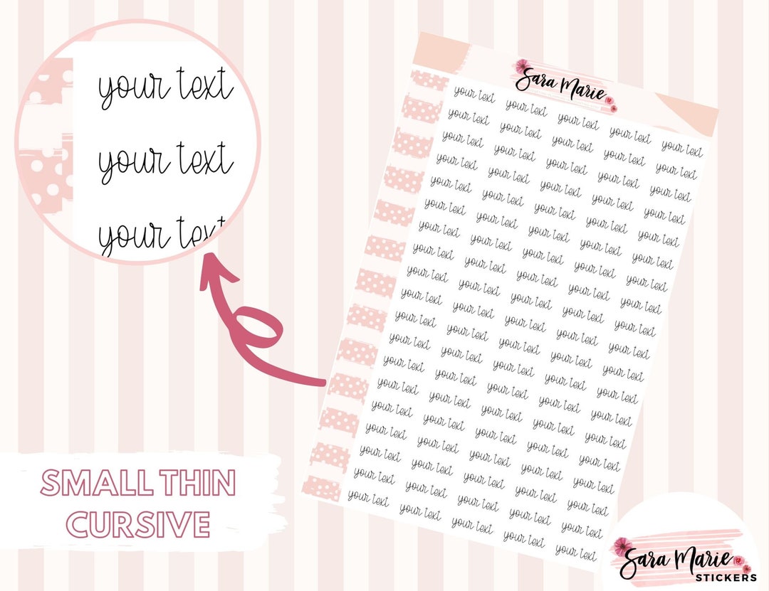 CUSTOM | CURSIVE | Mini Scripts | BLACK | - Etsy