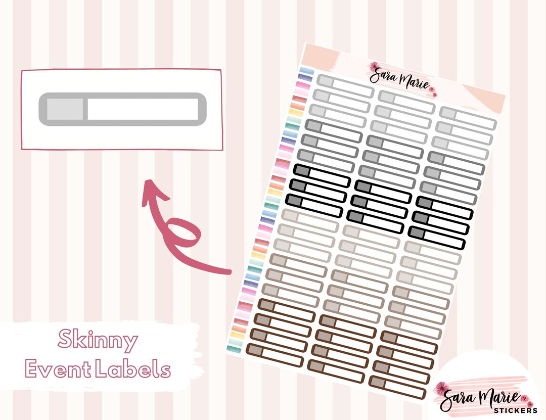 Neutral - Skinny Event Labels - Etsy