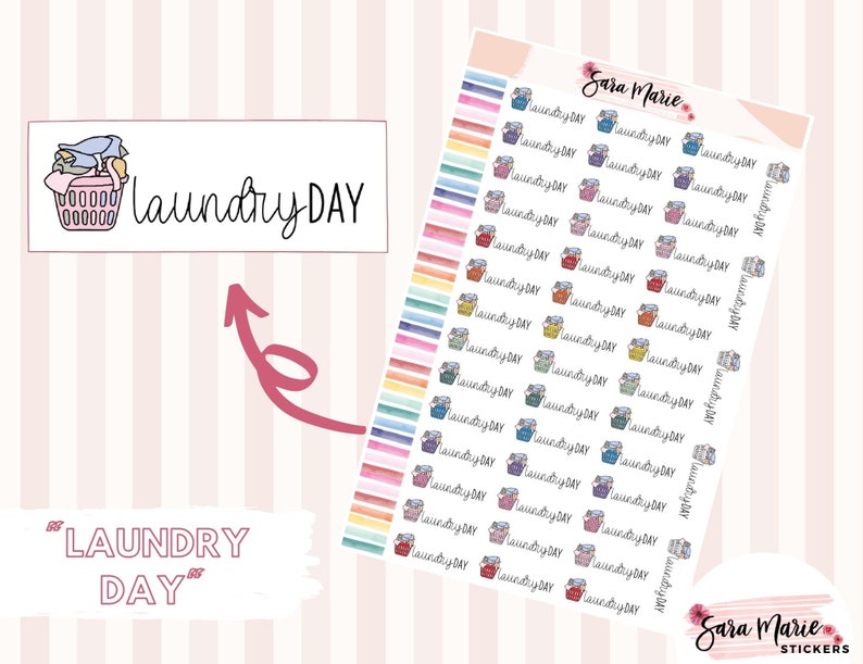 Laundry Day Planner Stickers Scrapbooking Papercraft etna.com.pe