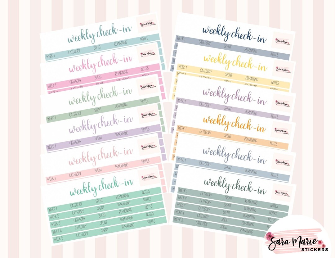 Weekly Check in - COMPLETE KIT - Etsy