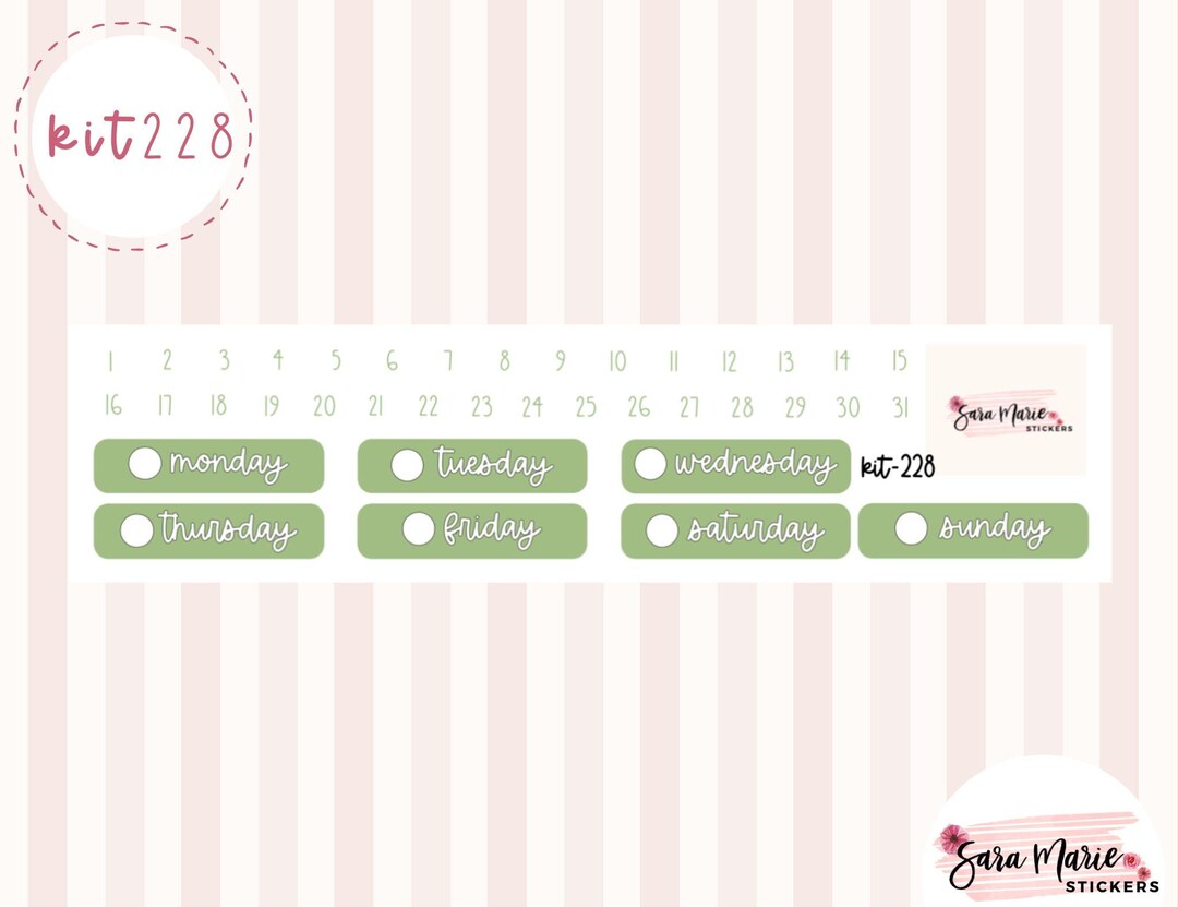 Kit-228 Vertical Date Covers Add On - Etsy
