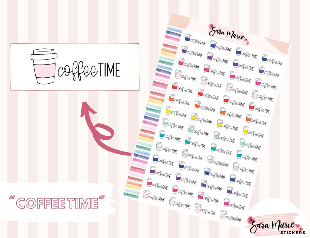 COFFEE TIME Planner Stickers - Etsy