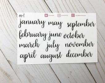 Monthly Budget Script Header Stickers Font C - Etsy