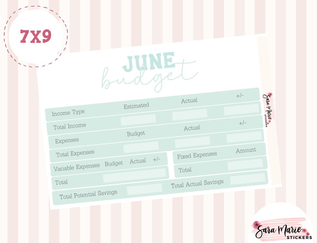 June Budget Kit - Etsy