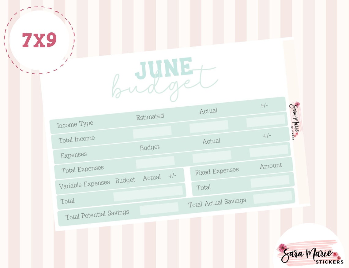 June Budget Kit - Etsy