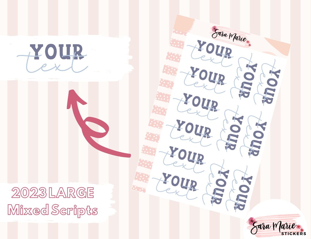 CUSTOM | 2023 Large Mixed Scripts | 2023 Colors | - Etsy