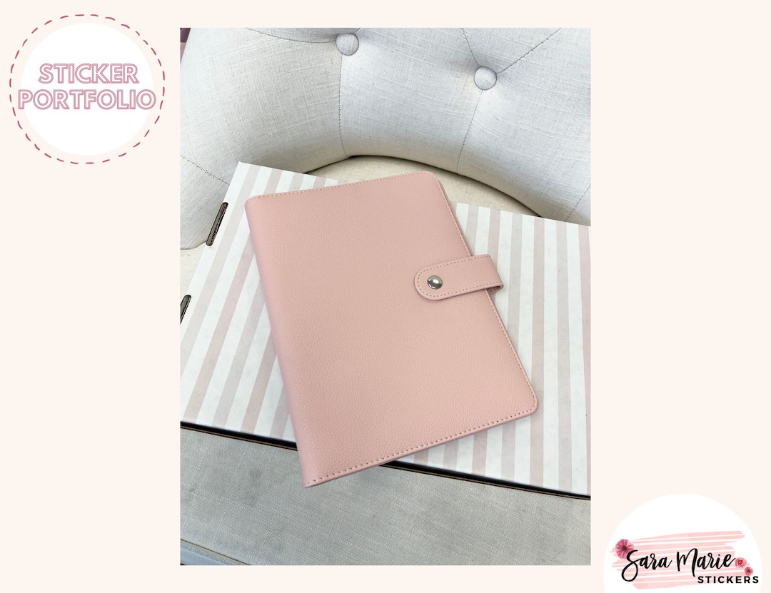 Pink Leather Sticker Portfolio - Etsy