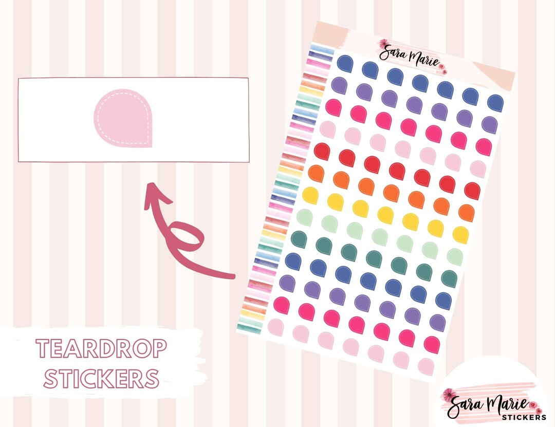 Teardrop Planner Sticker - Etsy Österreich