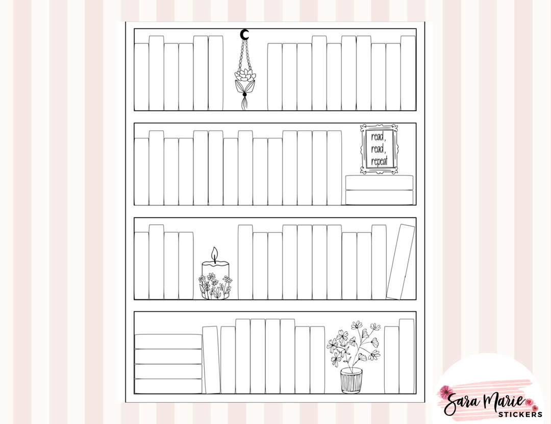 Book Shelf - Full Page Sticker - Etsy
