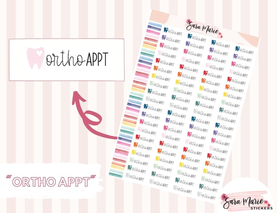 ORTHO APPT Planner Stickers | Etsy