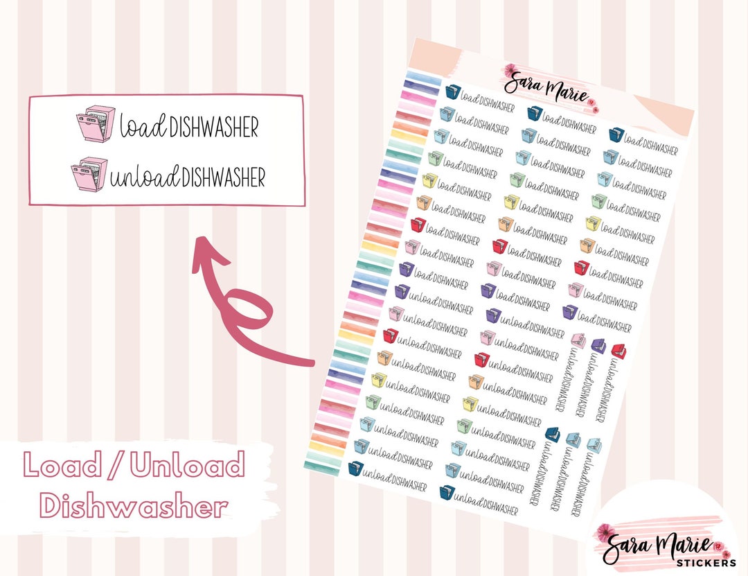 Load/unload Dishwasher Planner Stickers - Etsy