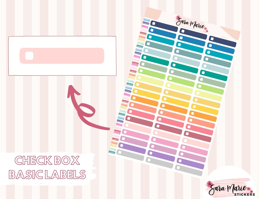 Check Box Basic Labels Planner Stickers - Etsy