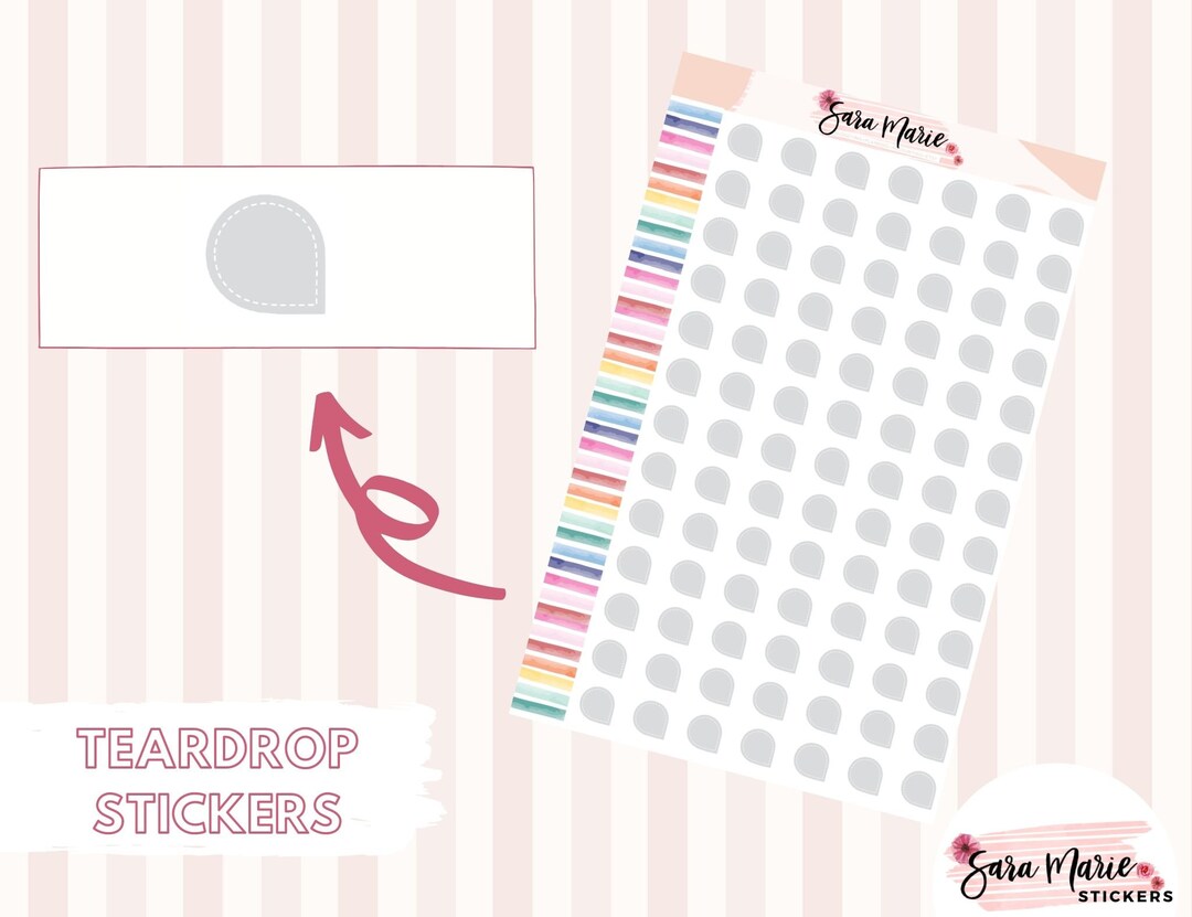 Neutral - Teardrop Planner Stickers - Etsy