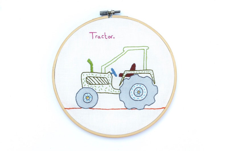 Tractor Hand Embroidery Kit, Stitch, Sewing, Needlepoint, Gifts for Him ...