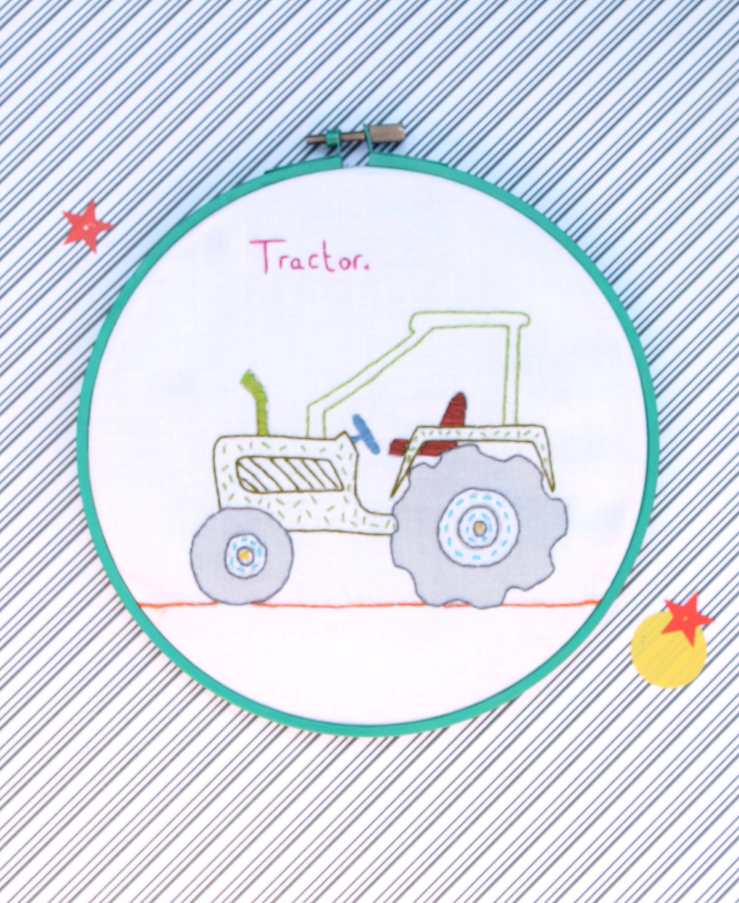 Tractor Hand Embroidery Kit, Stitch, Sewing, Needlepoint, Gifts for Him ...