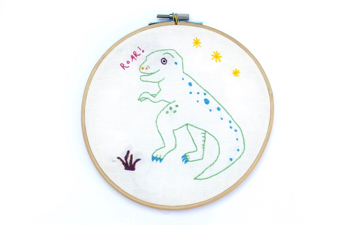 Dinosaur Hand Embroidery Kit, Craft, Needlecraft, Kits for Children ...