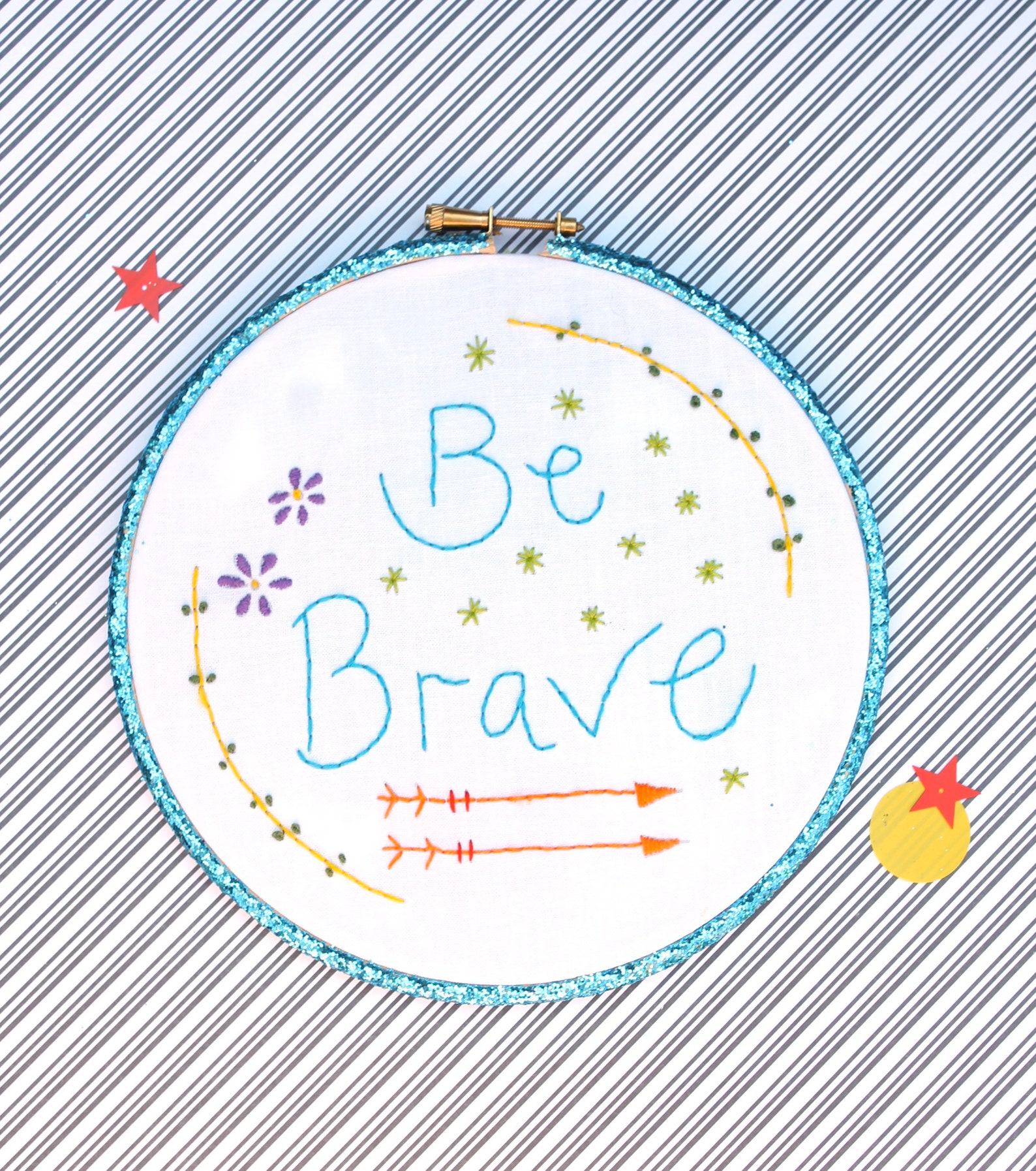 Be Brave Hand Embroidery Kit Craft Kit Stitch Kit Sewing - Etsy