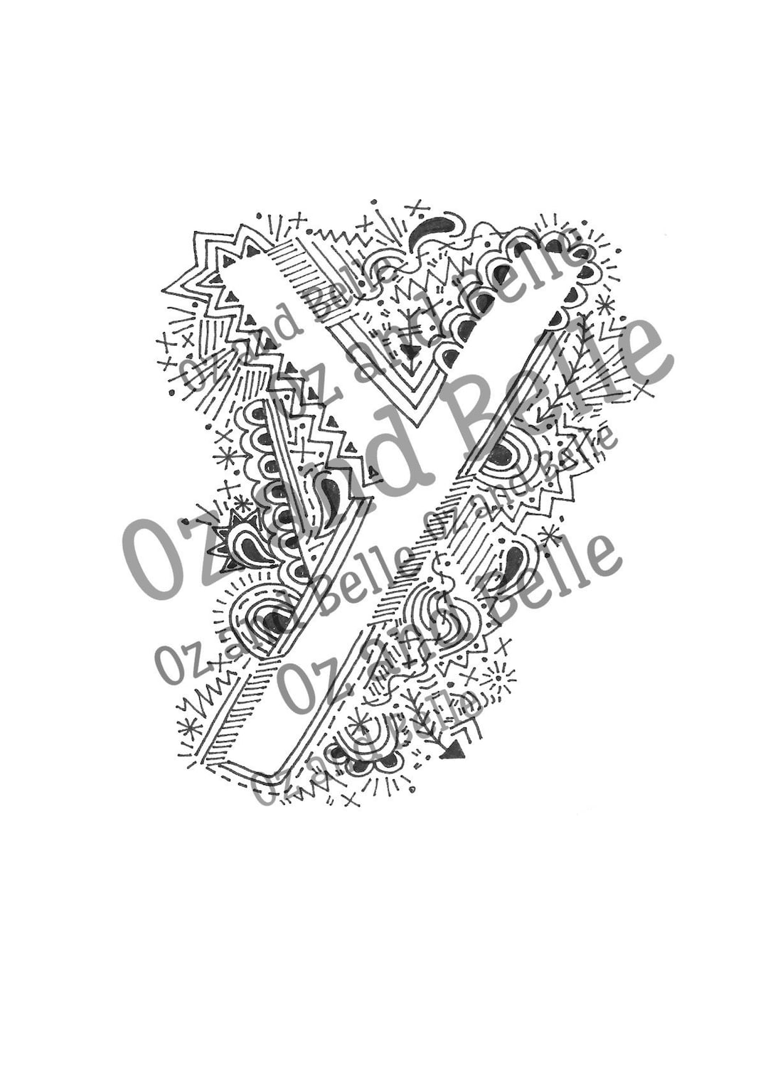 Y Digital Download, Embroidery Pattern, Typography, Letters, Initials ...