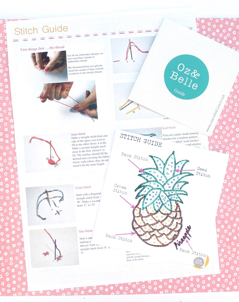 Pineapple hand embroidery kit sewing needlecraft easy | Etsy