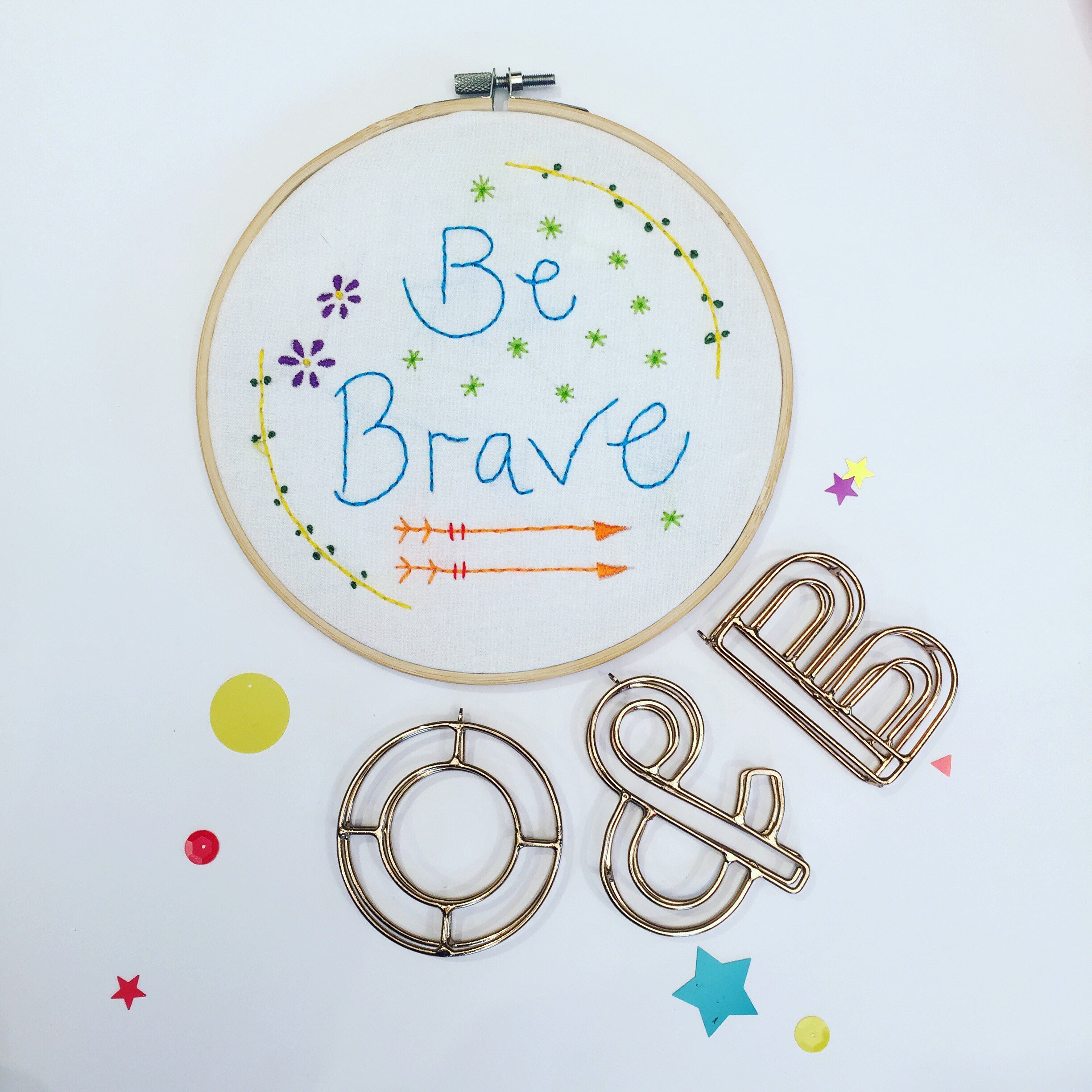 Be Brave Hand Embroidery Kit, Craft Kit, Stitch Kit, Sewing Kit ...