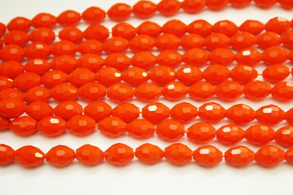 Orange Barrel Crystal Jewelry Making Beads Glass Beads Wholesale beads Orange Beads Bead Sale 9x13mm 14ct D236