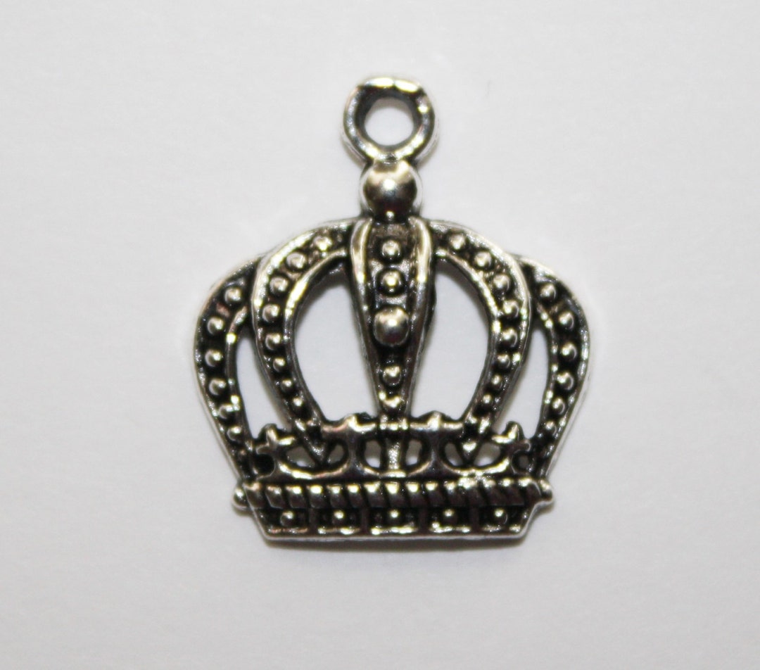 Crown Charms, Princess Crown Charms, Silver Charms - 15ct - 23x22mm ...