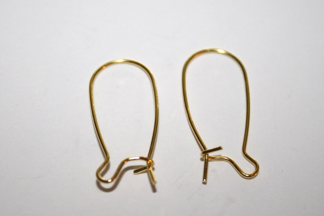 Kidney Earring Gold Wire Earring 11x24mm 18ct 066 - Etsy