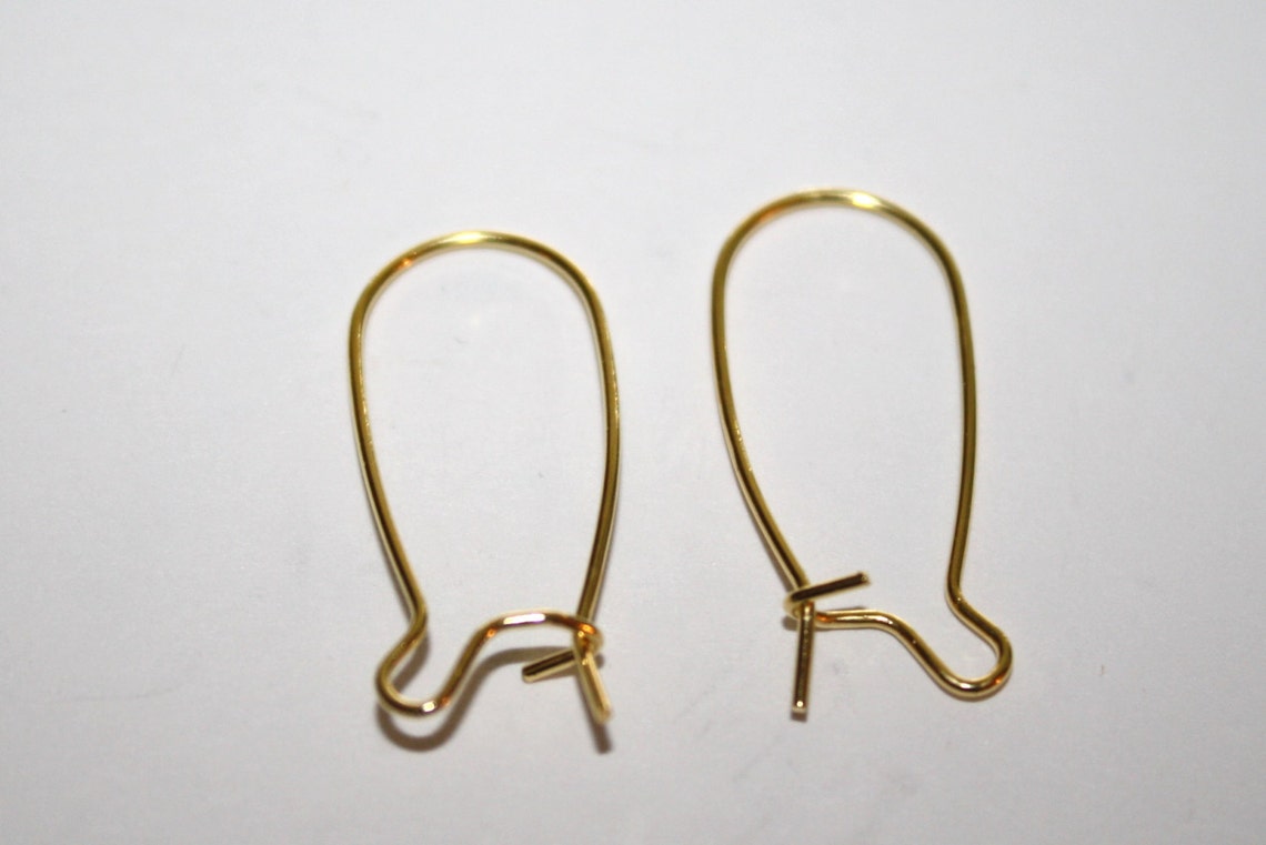 Kidney Earring Gold Wire Earring 11x24mm 20ct 066 - Etsy