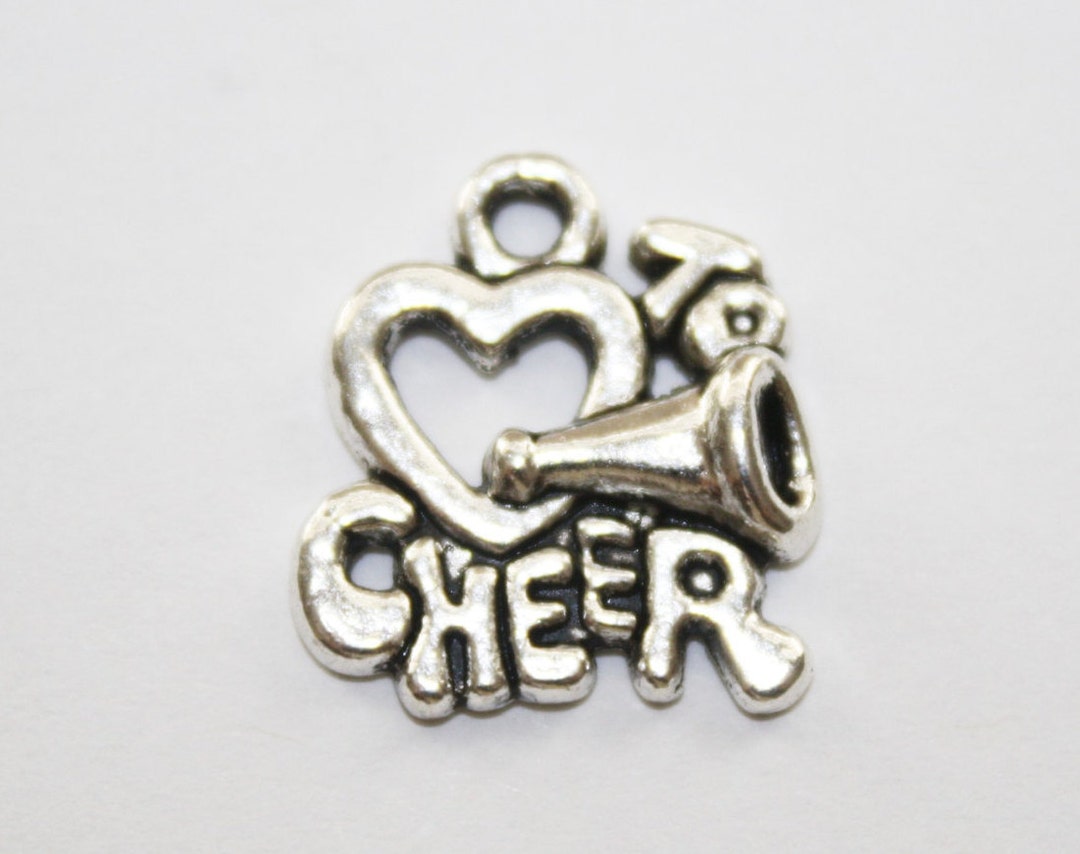 Cheer Charm, I Love to Cheer Charm, School Spirit Charm, Cheerleader Charms, Bracelet Charms ...
