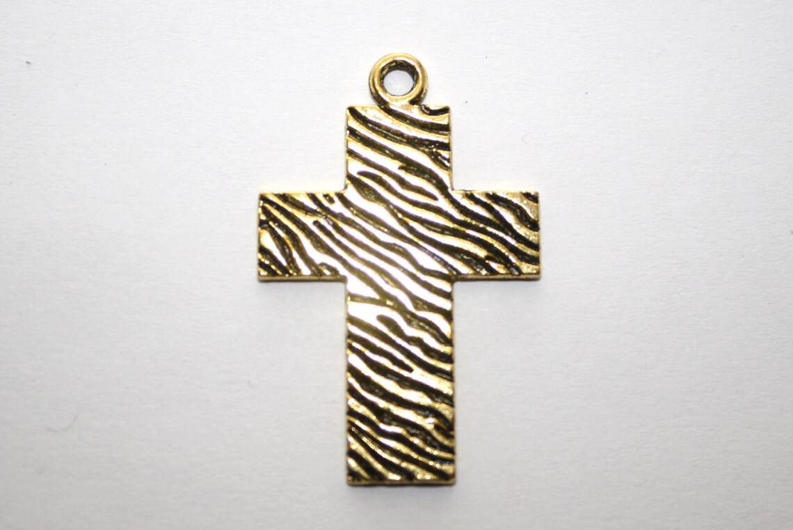 Cross Charm Double Sided Gold Pendant - 20x45mm - 5ct - #277 - Etsy