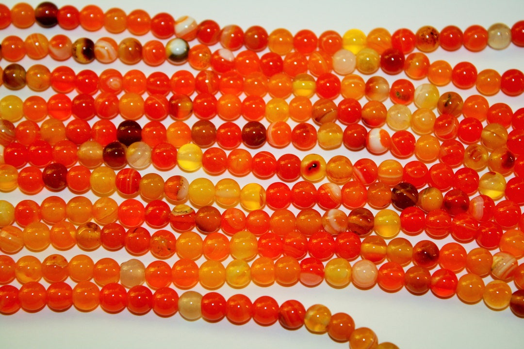 Jade, Orange Jade Beads, Round Jade, Orange Beads - 6mm - 60ct - D260 ...