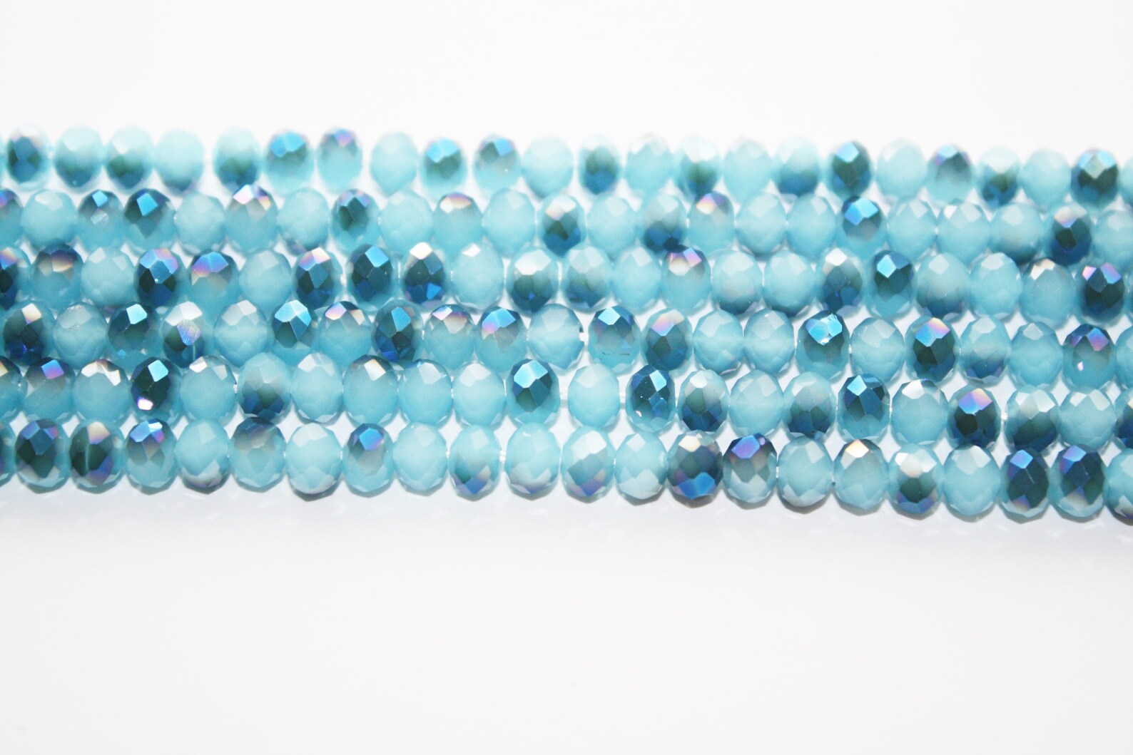 Crystal Glass Beads, Blue Crystal Beads, Rondelle Beads - 6mm - 75 ...
