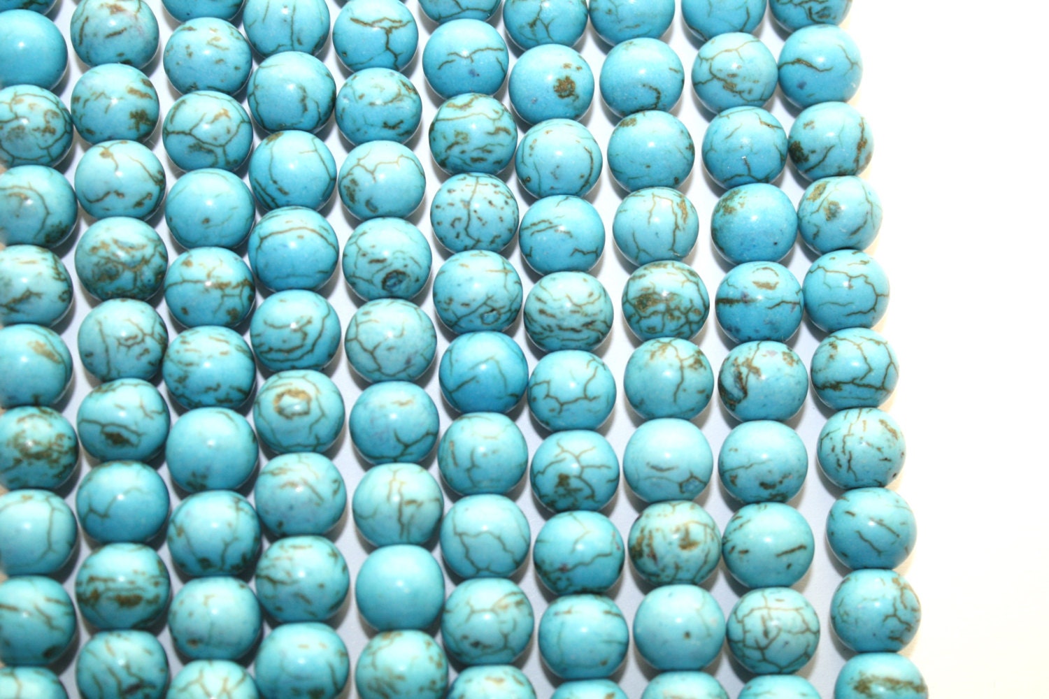 Blue Bright Turquoise Color Howlite Round Bead 10mm 44ct | Etsy