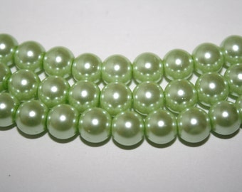 4mm 6mm 8mm 10mm Light Green Glass Pearl Beads - Etsy