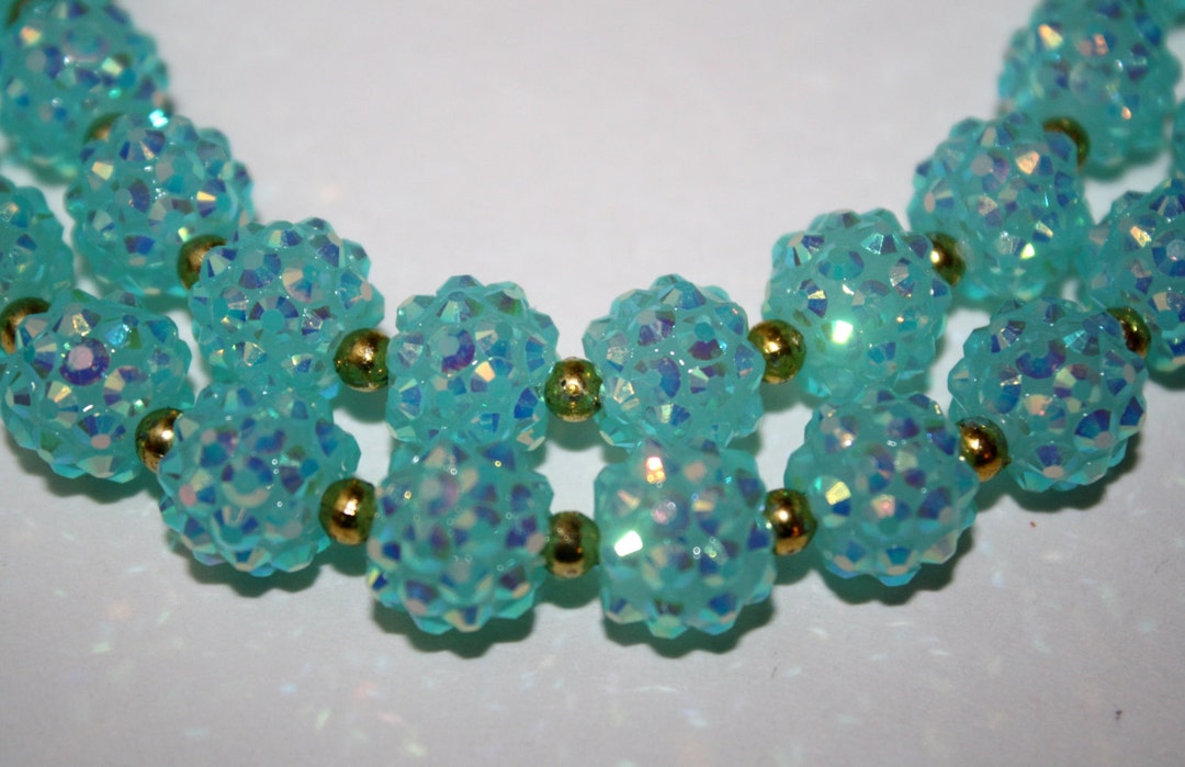 Sky Blue Resin Rhinestone Pave Beads, 12mm (20ct) - #223 - Etsy