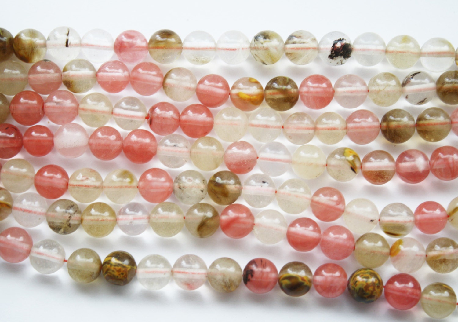 Quartz Bead Cherry Quartz Beads Round Quartz Cherry Beads | Etsy