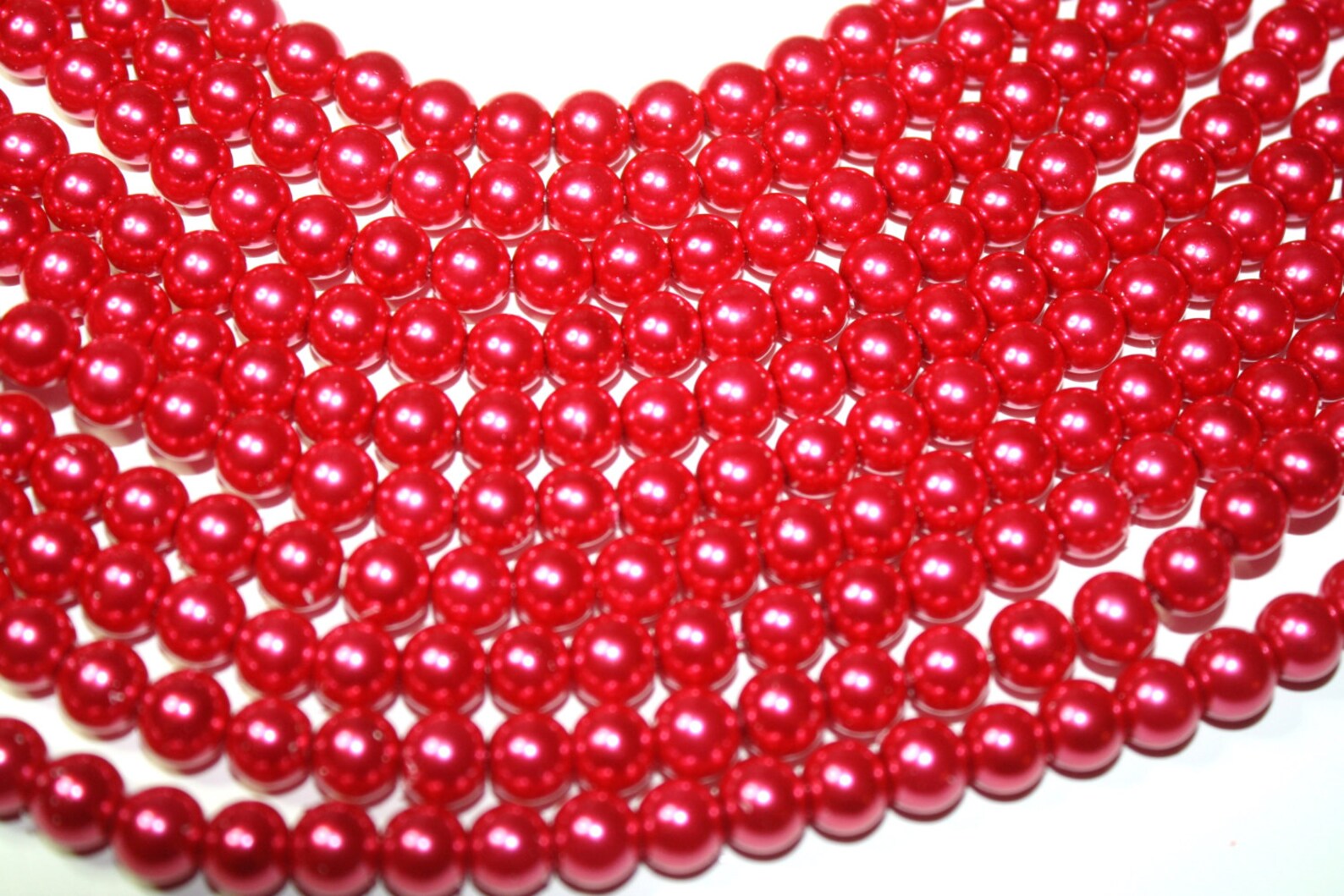 Light Red Glass Pearl Beads 8mm - 48ct - Etsy
