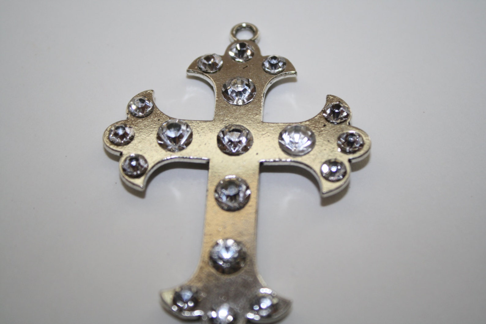 Large Silver Cross Pendant With Rhinestones 45x62mm 2ct - Etsy