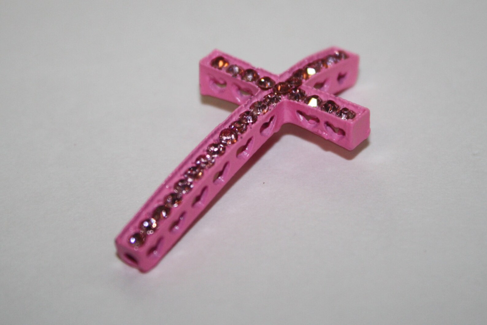 Cross Pink Sideway Curved Connectors Link With Pink Rhinestone - Etsy