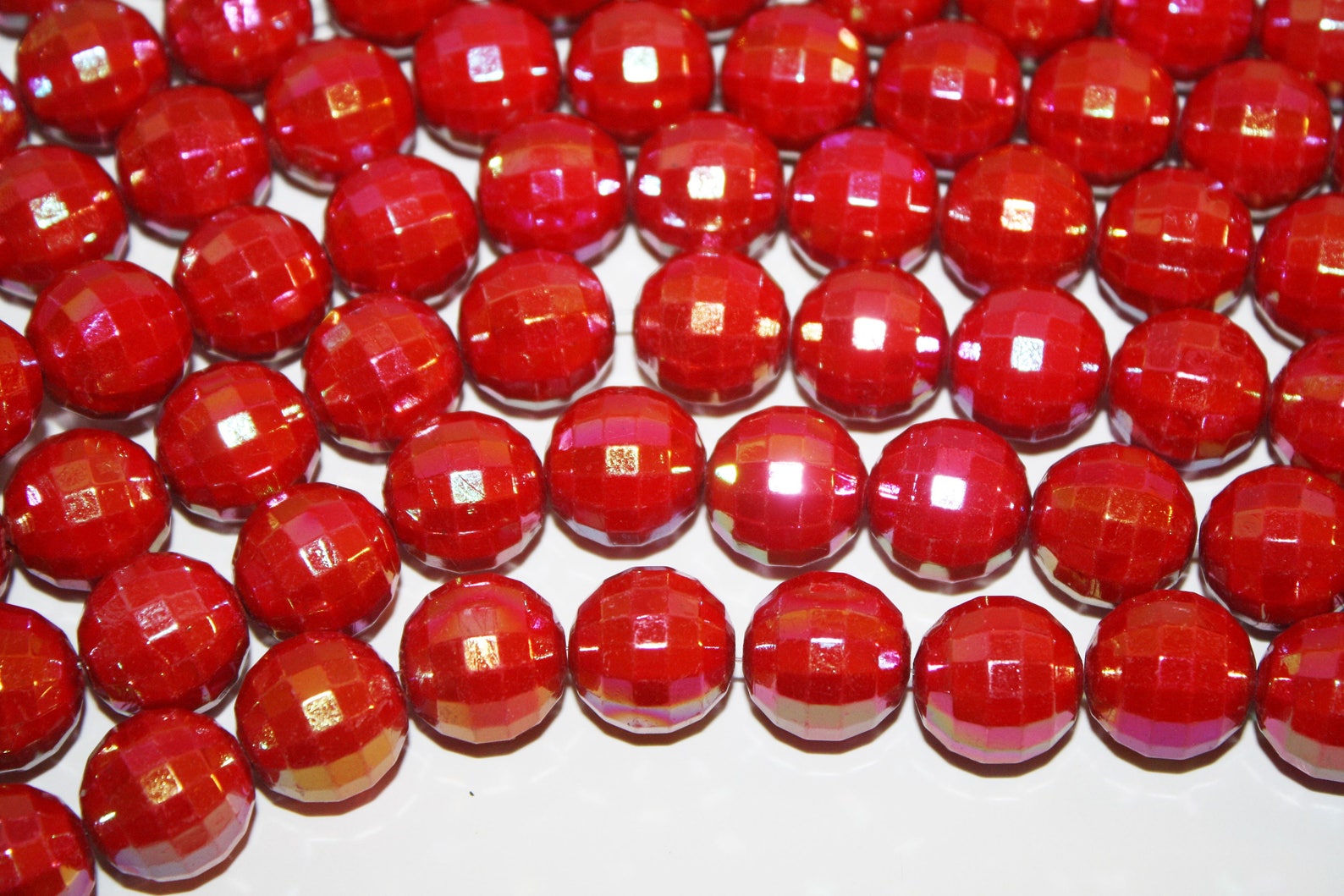 Red Disco Ball Chunky Acrylic Beads 16mm 20 Beads D259 | Etsy