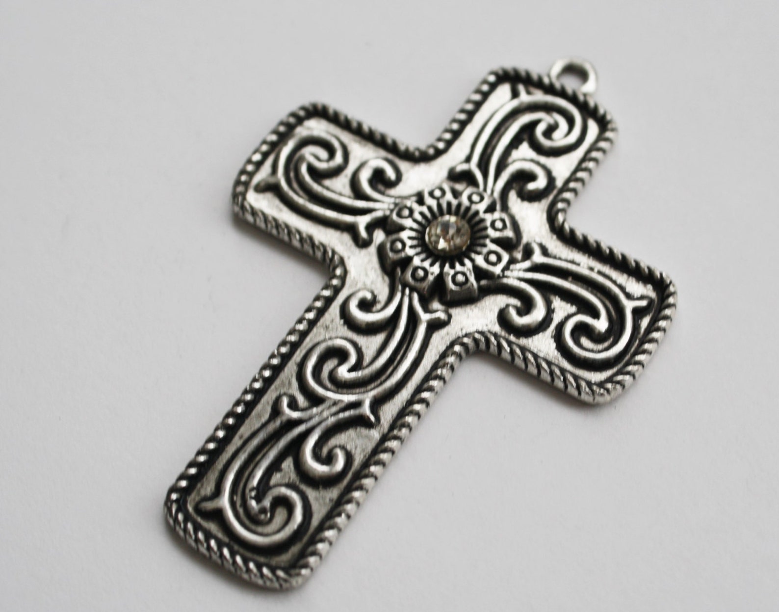 Silver Cross, Large Silver Cross Pendant, Cross Charms, Cross Pendant ...