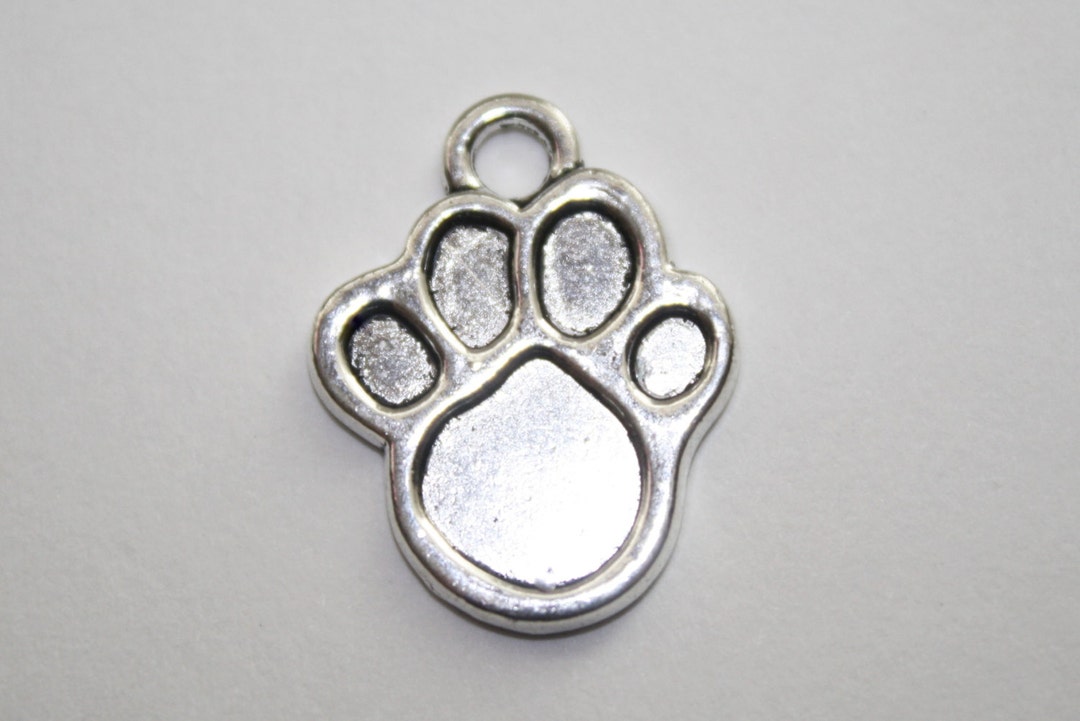 Paw Prints Charms , Antique Silver Tone Paw Prints Charms Pendants ...