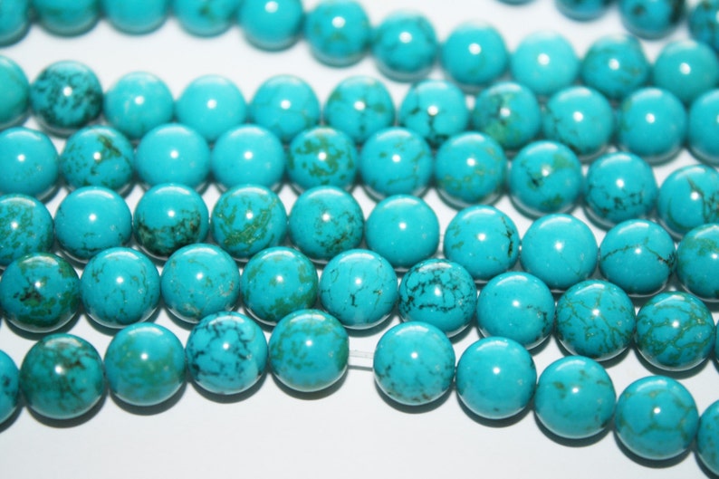 Blue Turquoise Howlite Round Bead 7mm 52ct D001 - Etsy