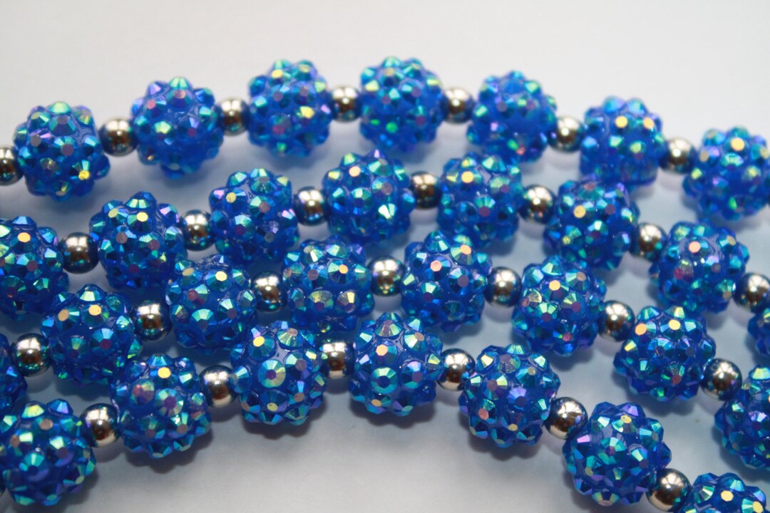 Blue Rhinestone Resin Round Sparking AB Beads - 12mm - 15ct - #228 - Etsy