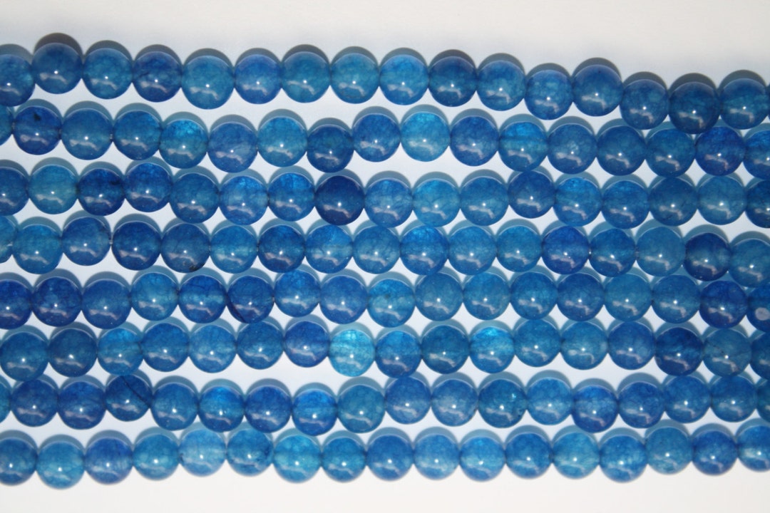 Jade Beads, Blue Stone Beads, Polished Jade Beads - 6mm - 60ct - D054 ...