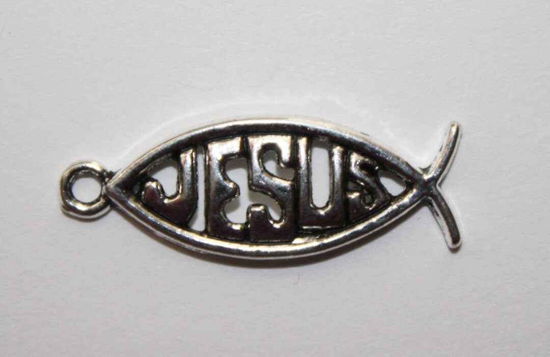 Jesus Fish Charms, Jesus Silver Tone Charms, Jesus Dangel Charms ...