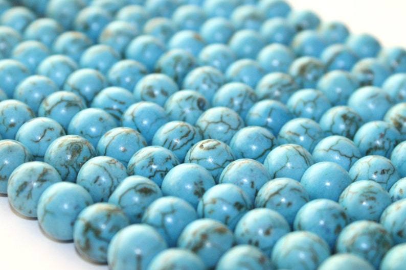 Blue Bright Turquoise Color Howlite Round Bead 10mm 44ct - Etsy