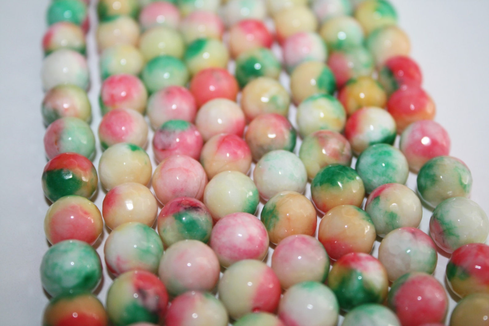 Pink and Green Stone Beads Polished Agate Beads 10mm 36ct - Etsy.de