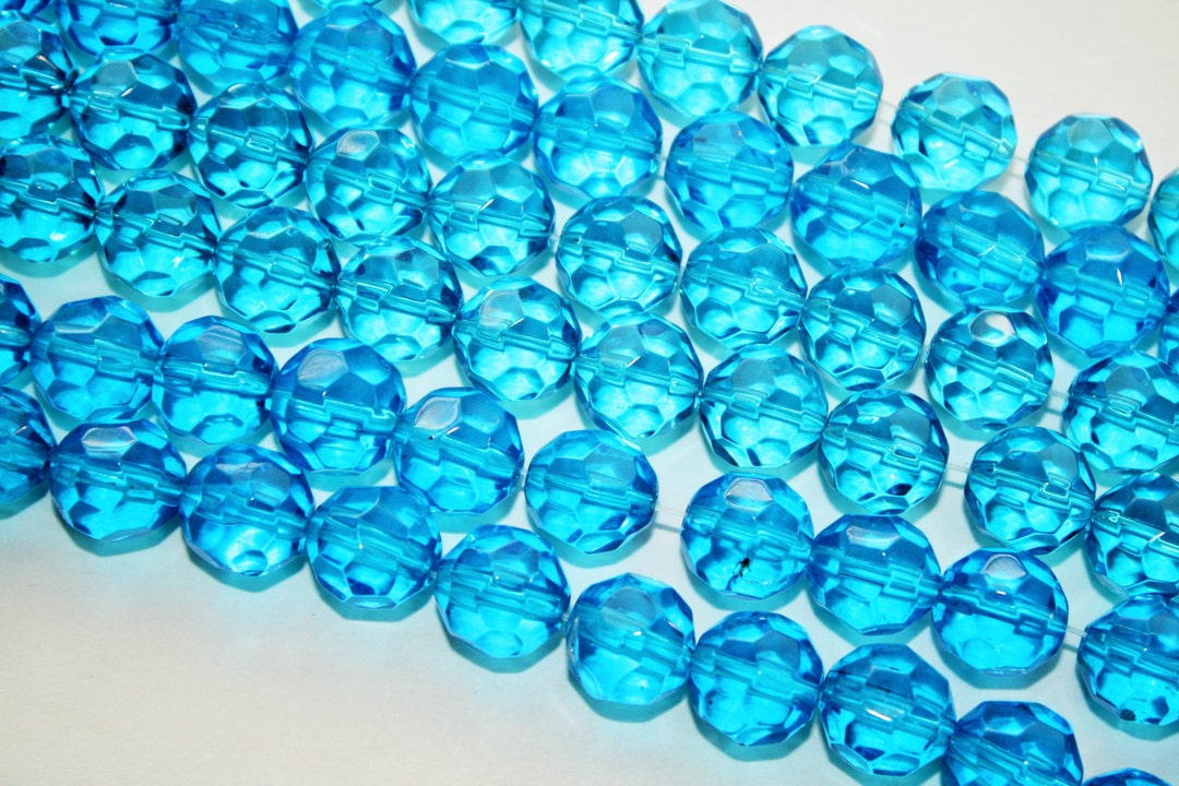 Blue Glass Beads, Transparent Beads, Blue Beads - 11mm - 28ct - D027 - Etsy